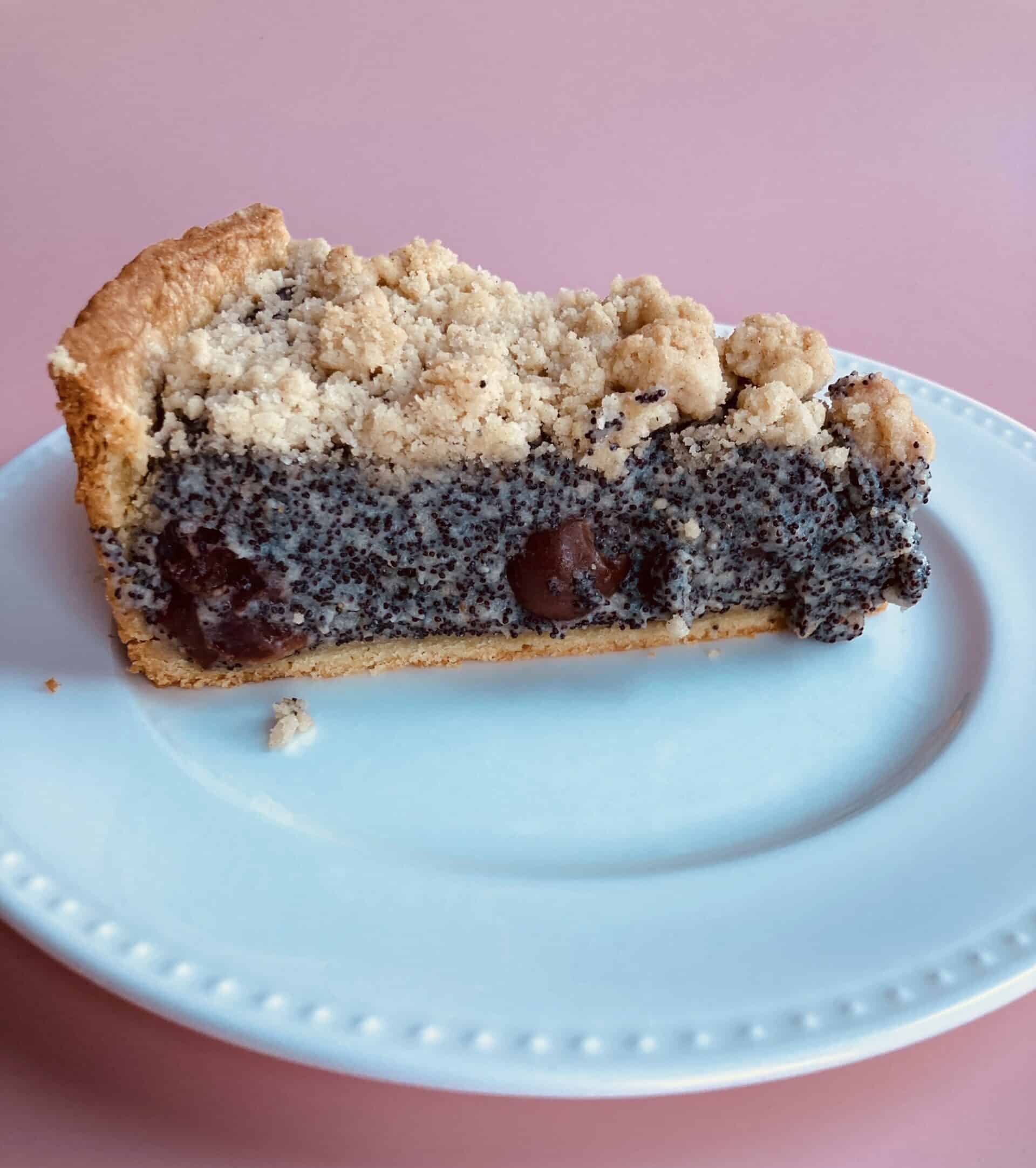 German Poppyseed Cake with Sour Cherries (Mohnkuchen)